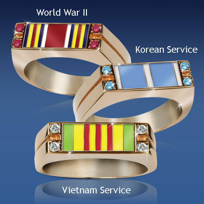 United States Military Veteran Service Ribbon Rings | Vetcom.com ...