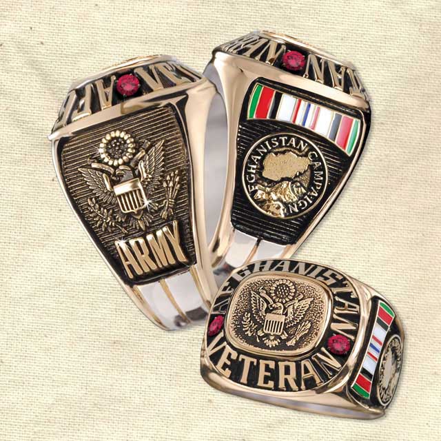 Afghanistan Veteran Birthstone Rings | Vetcom.com | Personalized ...