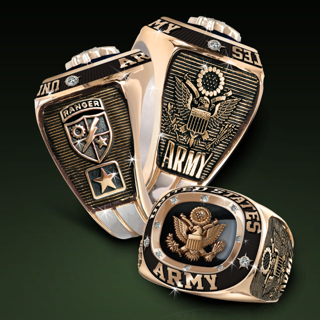 U.S. Army Career Service Birthstone Rings | Vetcom.com | Personalized ...