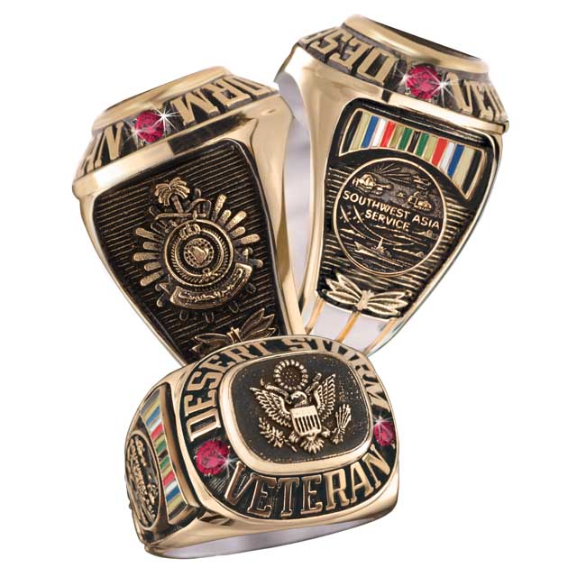 Desert Storm Veteran Birthstone Rings | Vetcom.com | Personalized ...