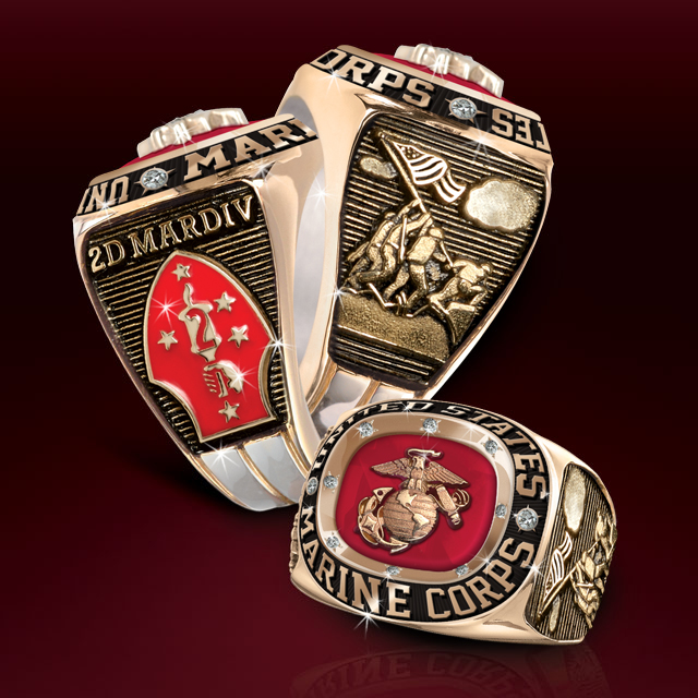 U.S. Marine Corps Career Service Birthstone Rings | Vetcom ...