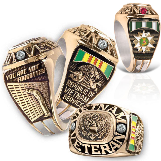 Vietnam Veteran Birthstone Rings | Vetcom.com | Personalized Military ...